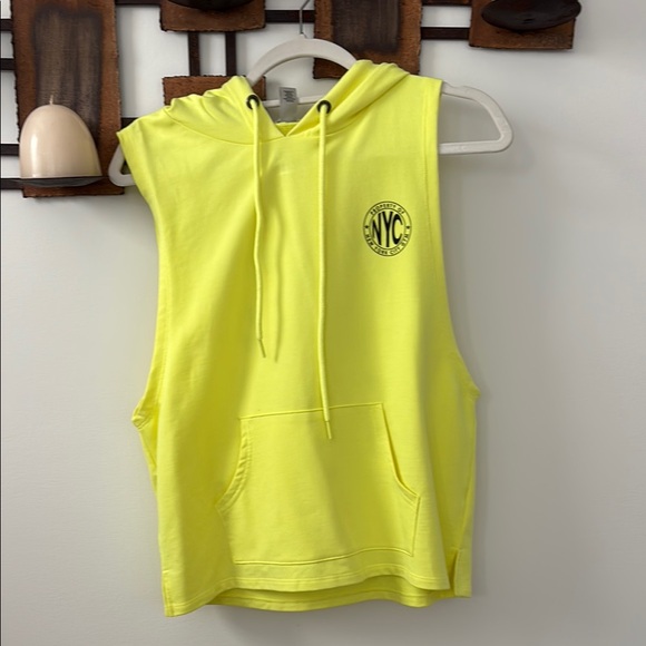 Forever 21 | Tops | Forever 2 Yellow Muscle Tee Hoodie | Poshmark